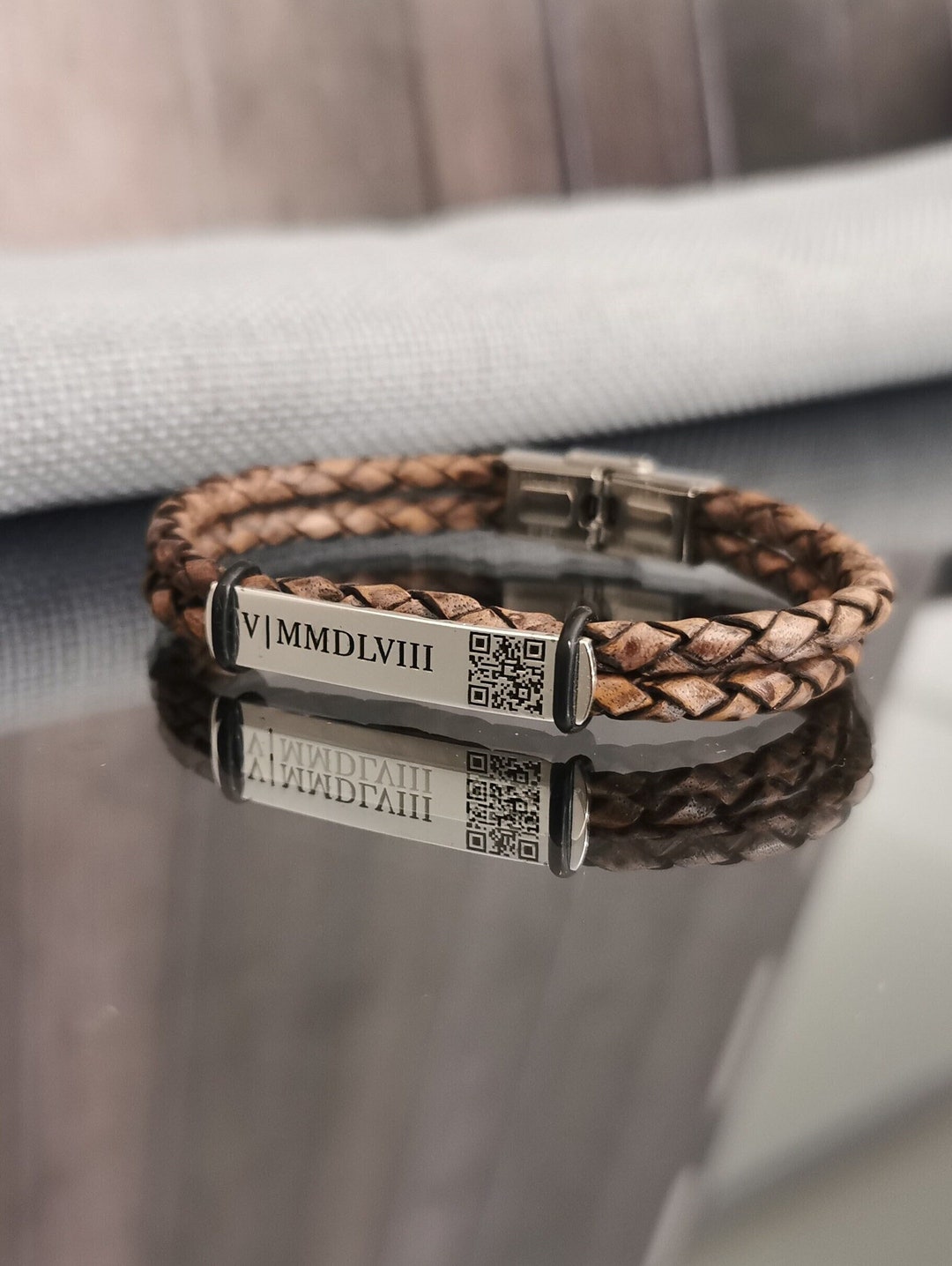 Keepsake Dad Gift Engraved QR Code Bracelet Song Bracelet Memorial ...