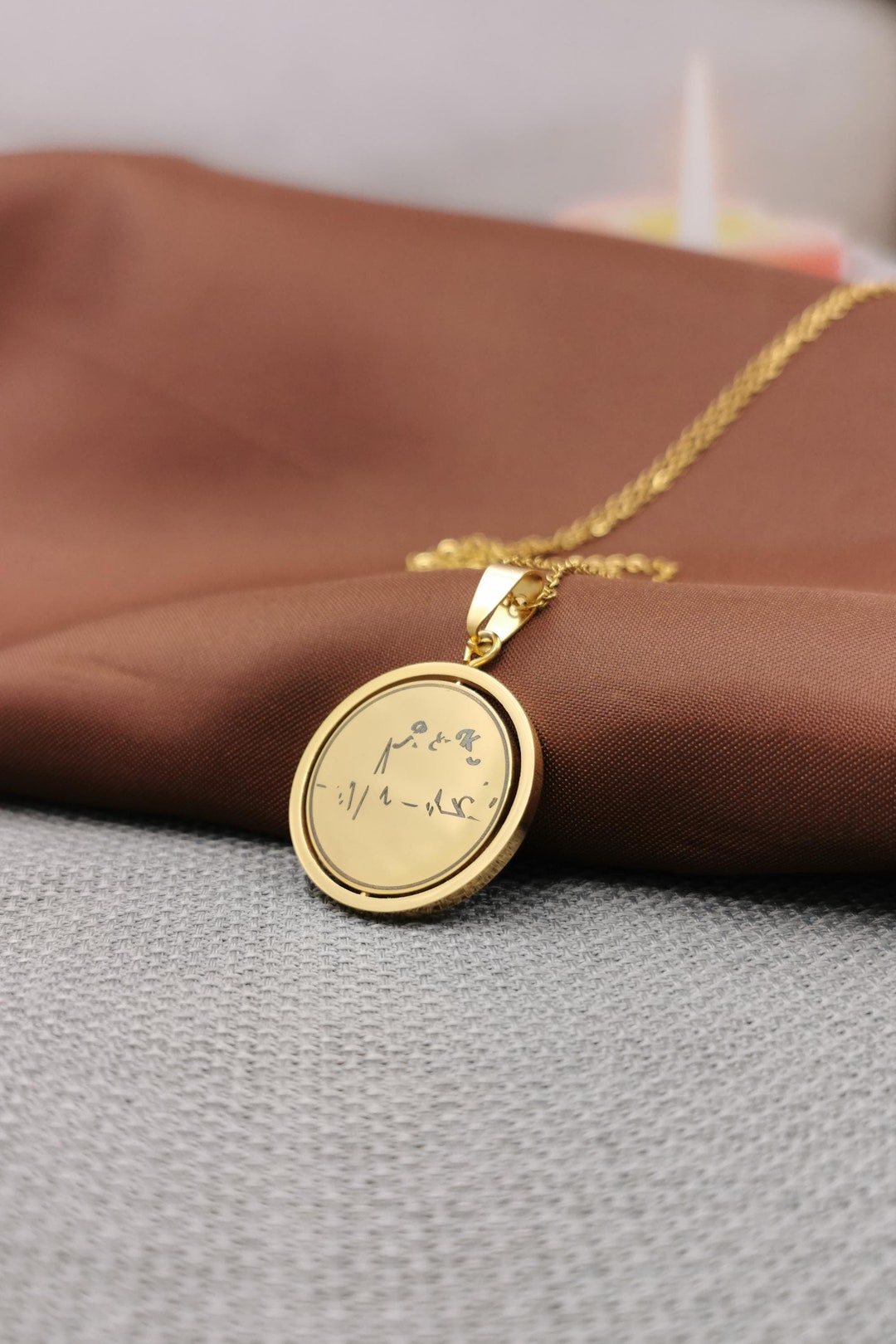 Hidden Spinning Charm • Custom Spinner Necklace • Secret Message Disk ...