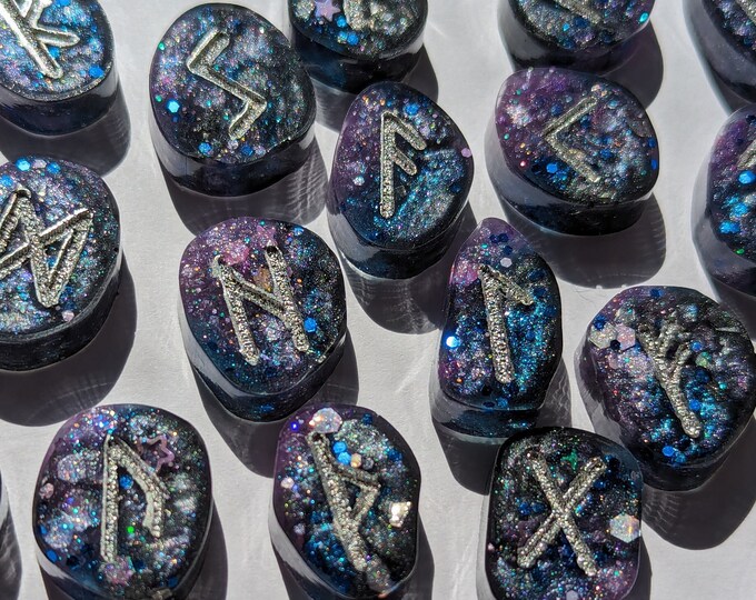 Elder Futhark Rune Stones Galaxy - Etsy