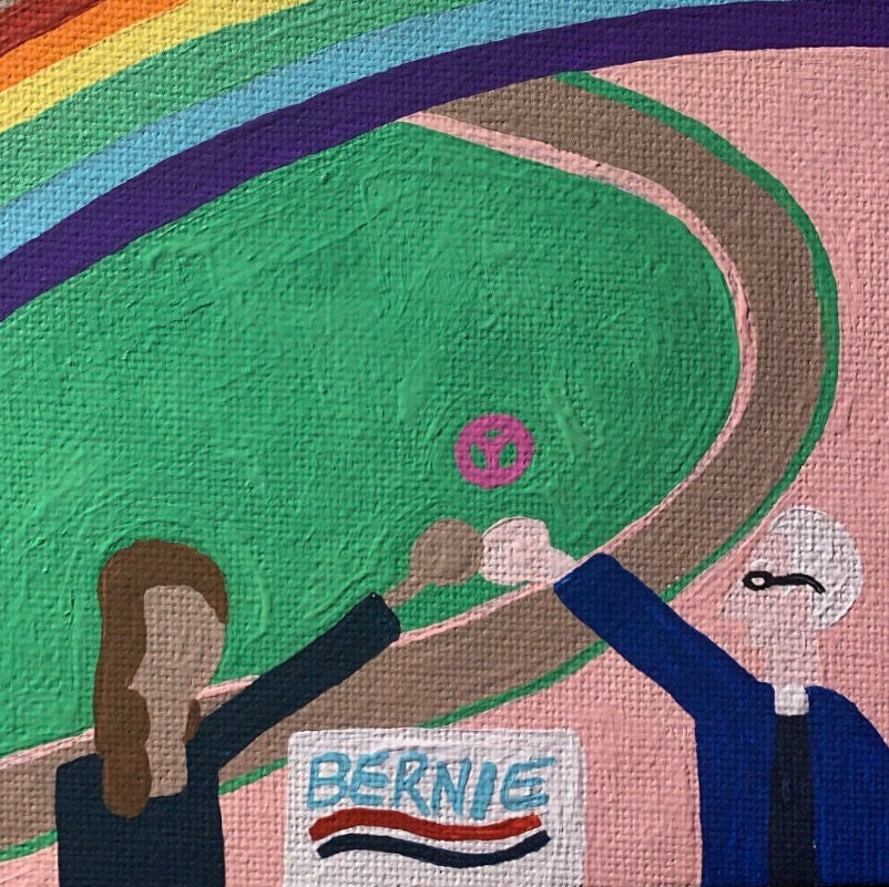 Bernie Sanders and AOC Painting - Etsy
