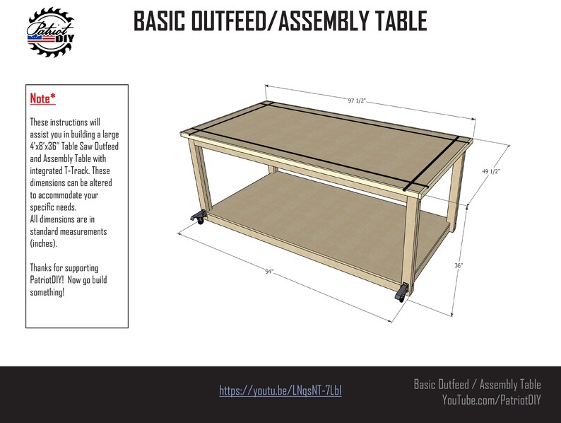 Basic Workbench BUNDLE! / Table Saw Outfeed Assembly Table / Miter Saw Station / Basic Workbench ...