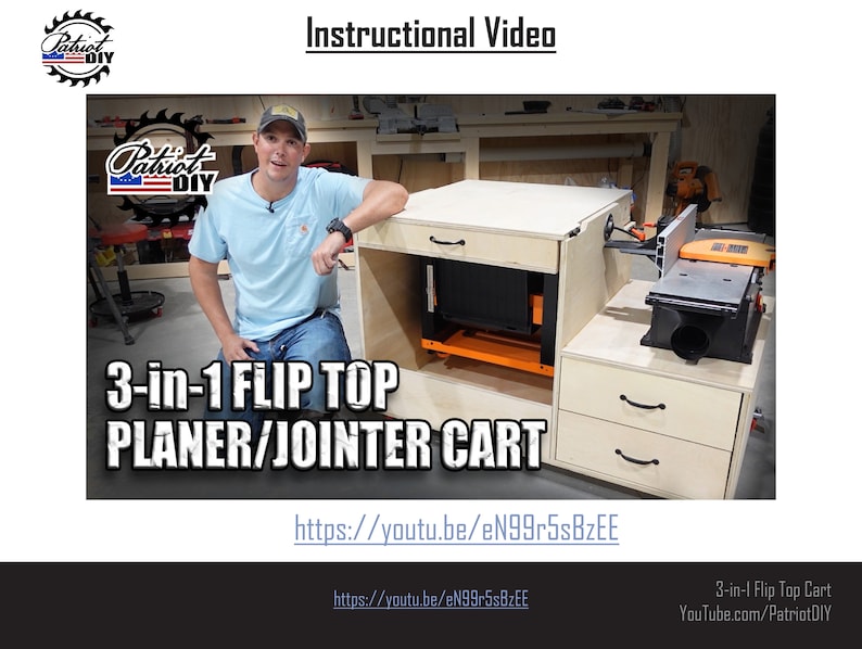 3-in-1 Flip Top Planer & Jointer Tool Cart / Woodworking / Digital ...