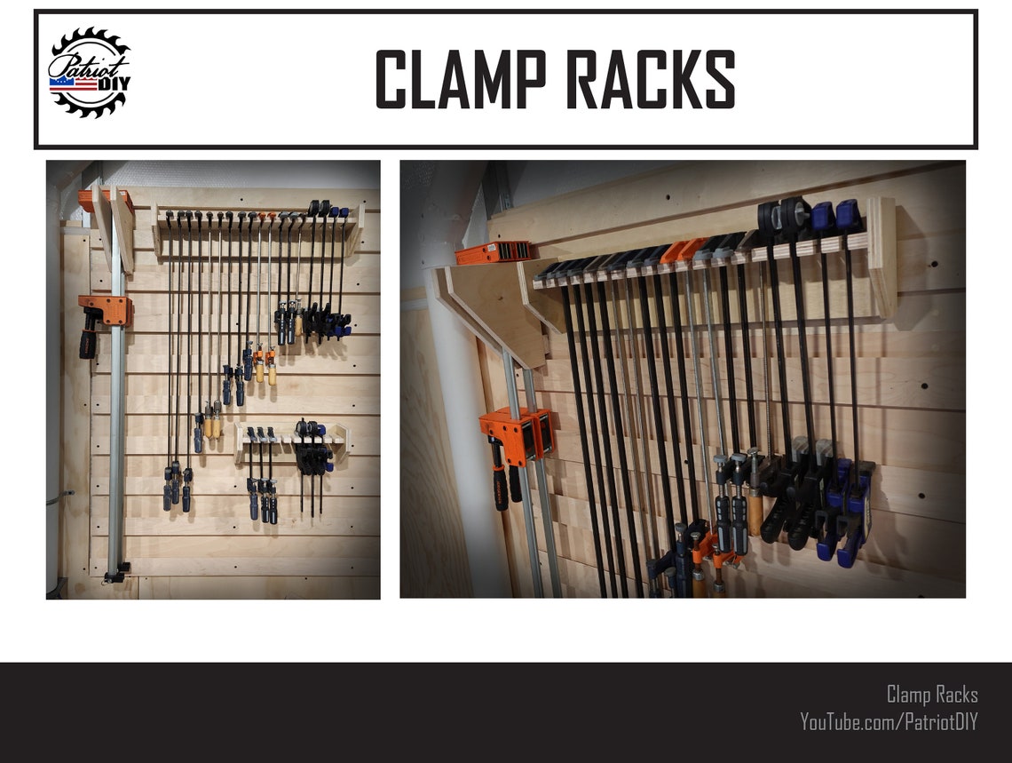 DIY French Cleat Clamp Rack Bundle - Digital Build Plans / Woodworking ...