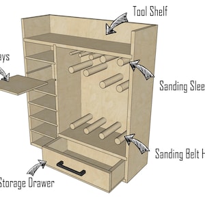 Sanding Cabinet - Digital Build Plans / Sandpaper Storage / French ...