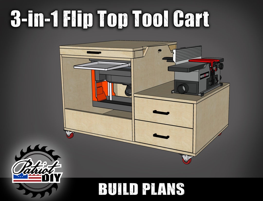 3-in-1 Flip Top Planer & Jointer Tool Cart / Woodworking / Digital ...