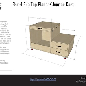 3-in-1 Flip Top Planer & Jointer Tool Cart / Woodworking / Digital ...