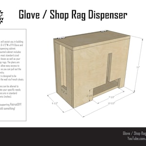 DIY Glove / Shop Rag Dispenser - Digital Build Plans / French Cleat ...