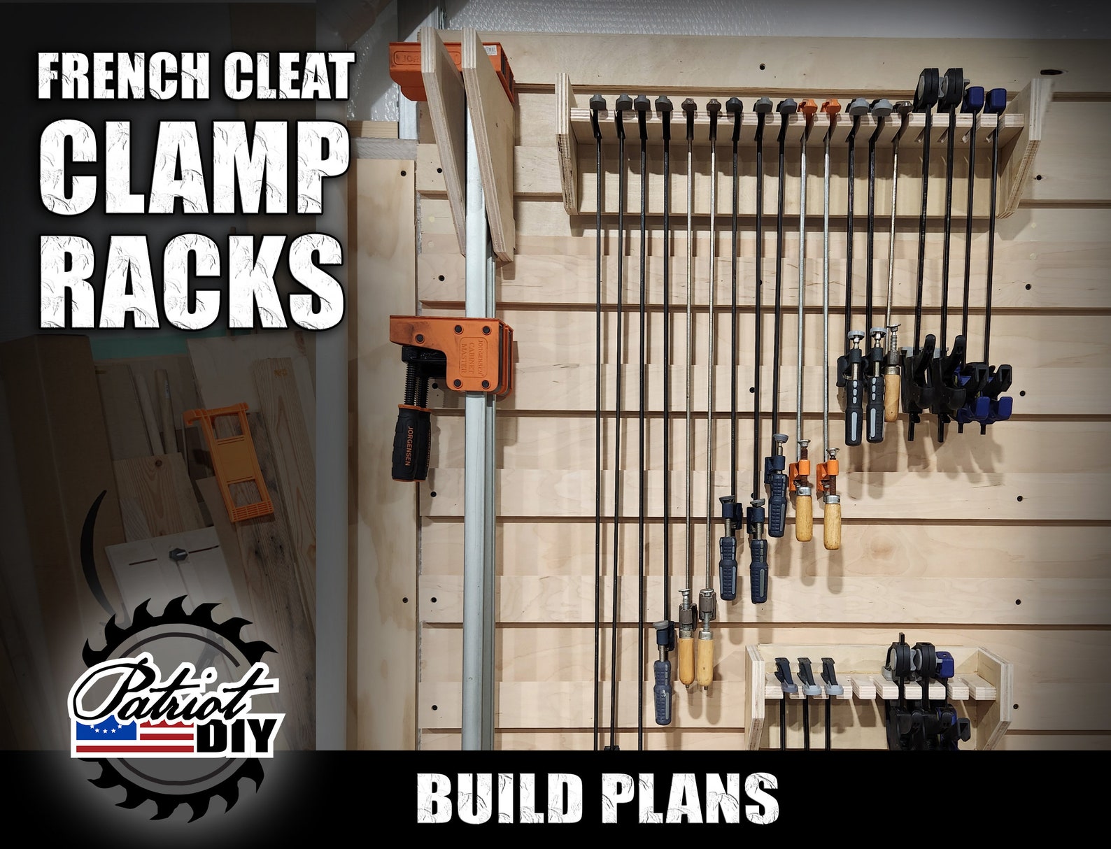 DIY French Cleat Clamp Rack Bundle - Digital Build Plans / Woodworking ...