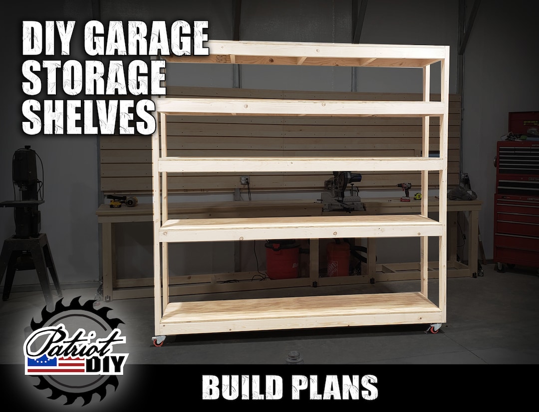 DIY Mobile Garage Storage Shelves - Build Plans / Woodworking - Etsy