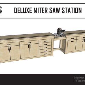 Deluxe Miter Saw Station Workbench - DIGITAL BUILD PLANS / Woodworking ...