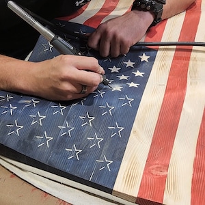 DIY Waving Wood American Flag - Digital Build Plans / Woodworking / How ...