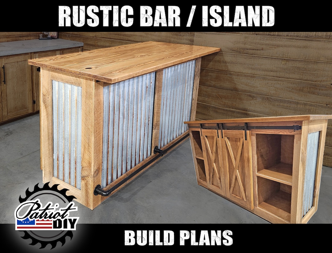 Diy Rustic Bar - DIGITAL BUILD PLANS / Man Cave / Outdoor Bar ...
