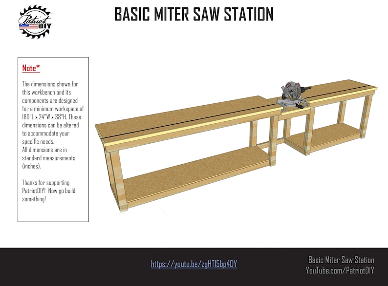 Basic Workbench BUNDLE! / Table Saw Outfeed Assembly Table / Miter Saw Station / Basic Workbench ...