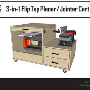 3-in-1 Flip Top Planer & Jointer Tool Cart / Woodworking / Digital ...