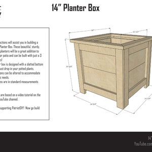DIY 14" Wood Planter Boxes - Digital Build Plans / Woodworking Plans ...