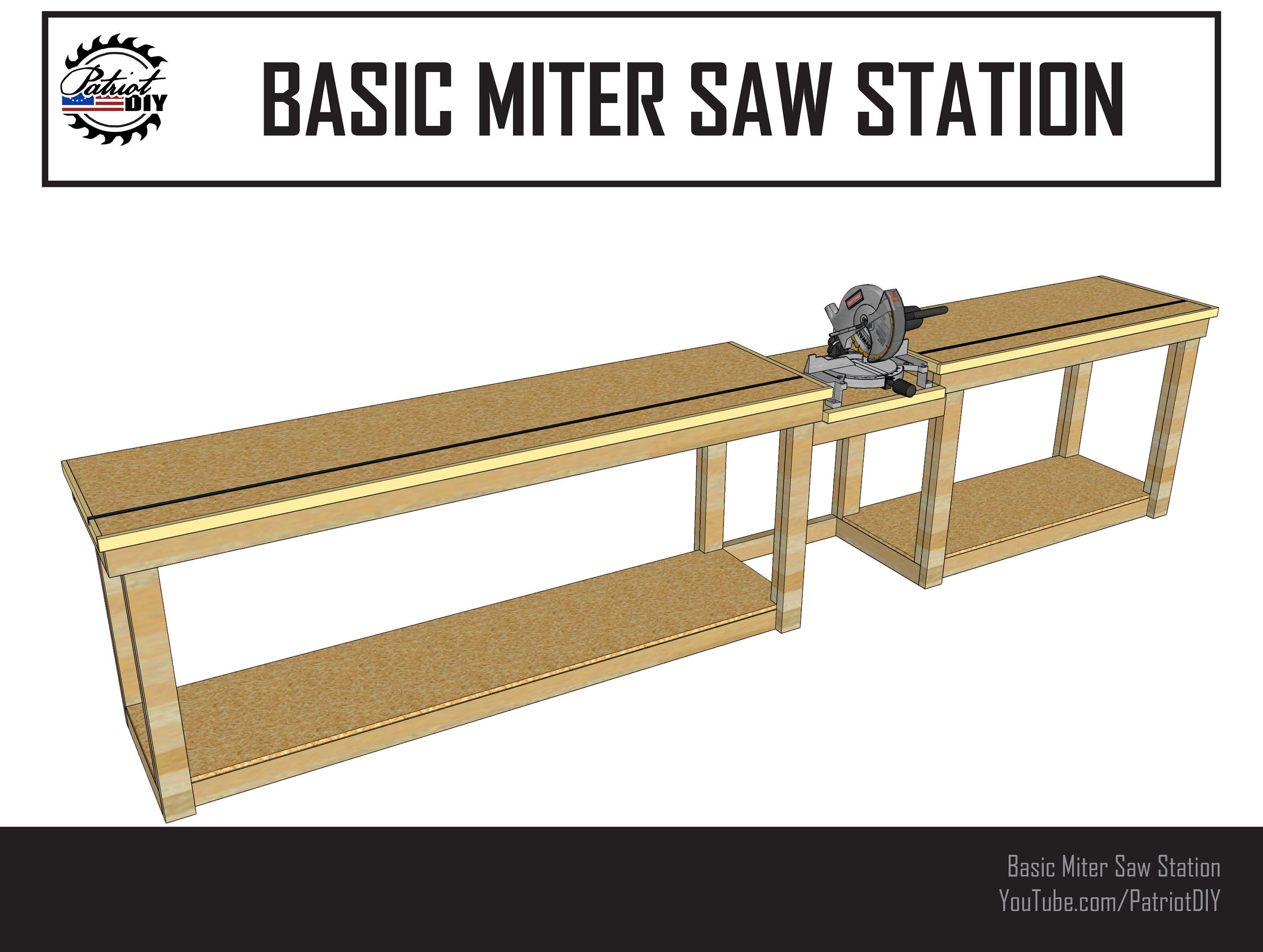 Basic Miter Saw Station Workbench Digital Build Plans / DIY - Etsy