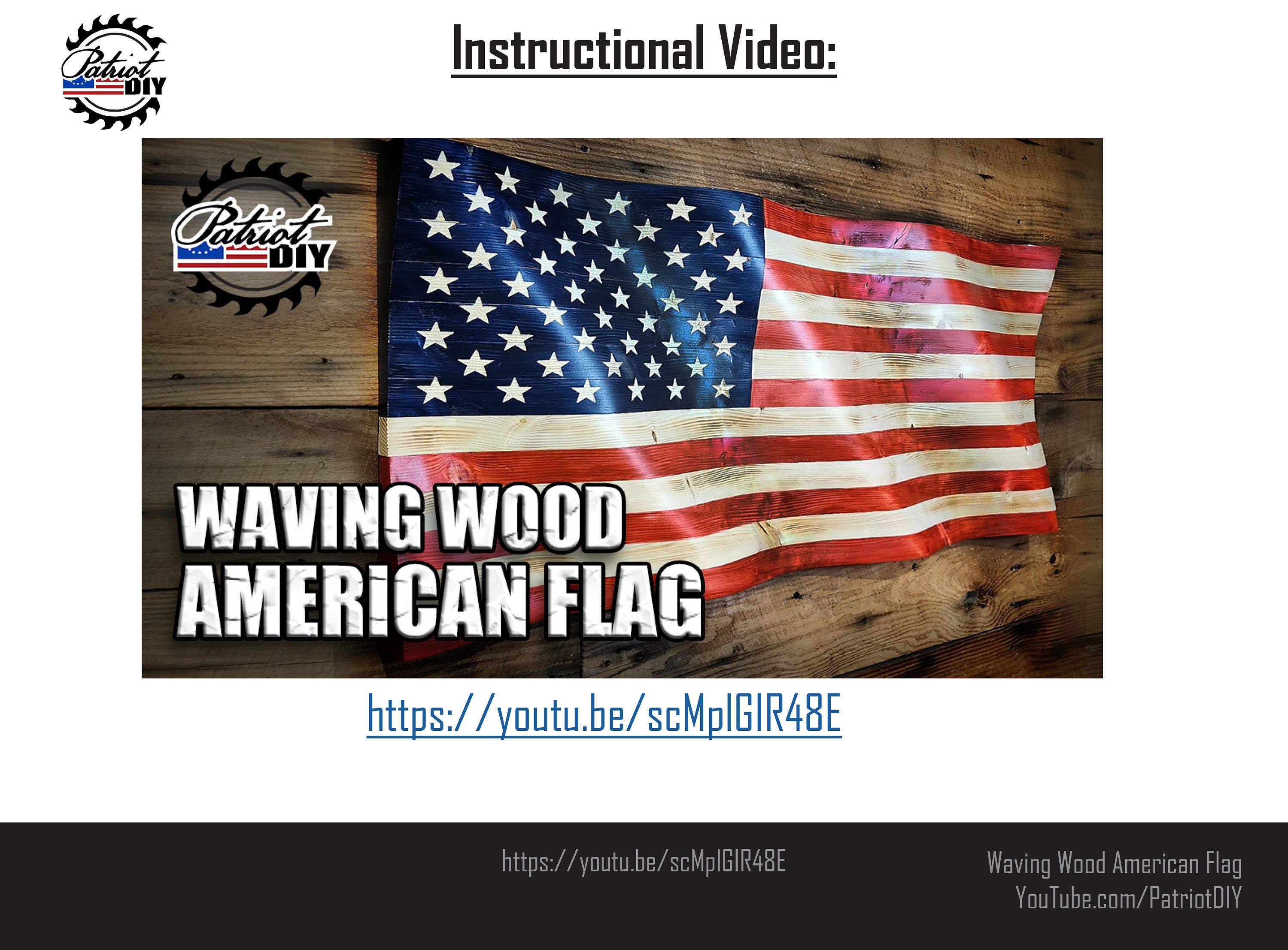 DIY Waving Wood American Flag - Digital Build Plans / Woodworking / How ...