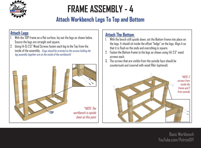 Basic Workbench Digital Build Plans / DIY Woodworking - Etsy