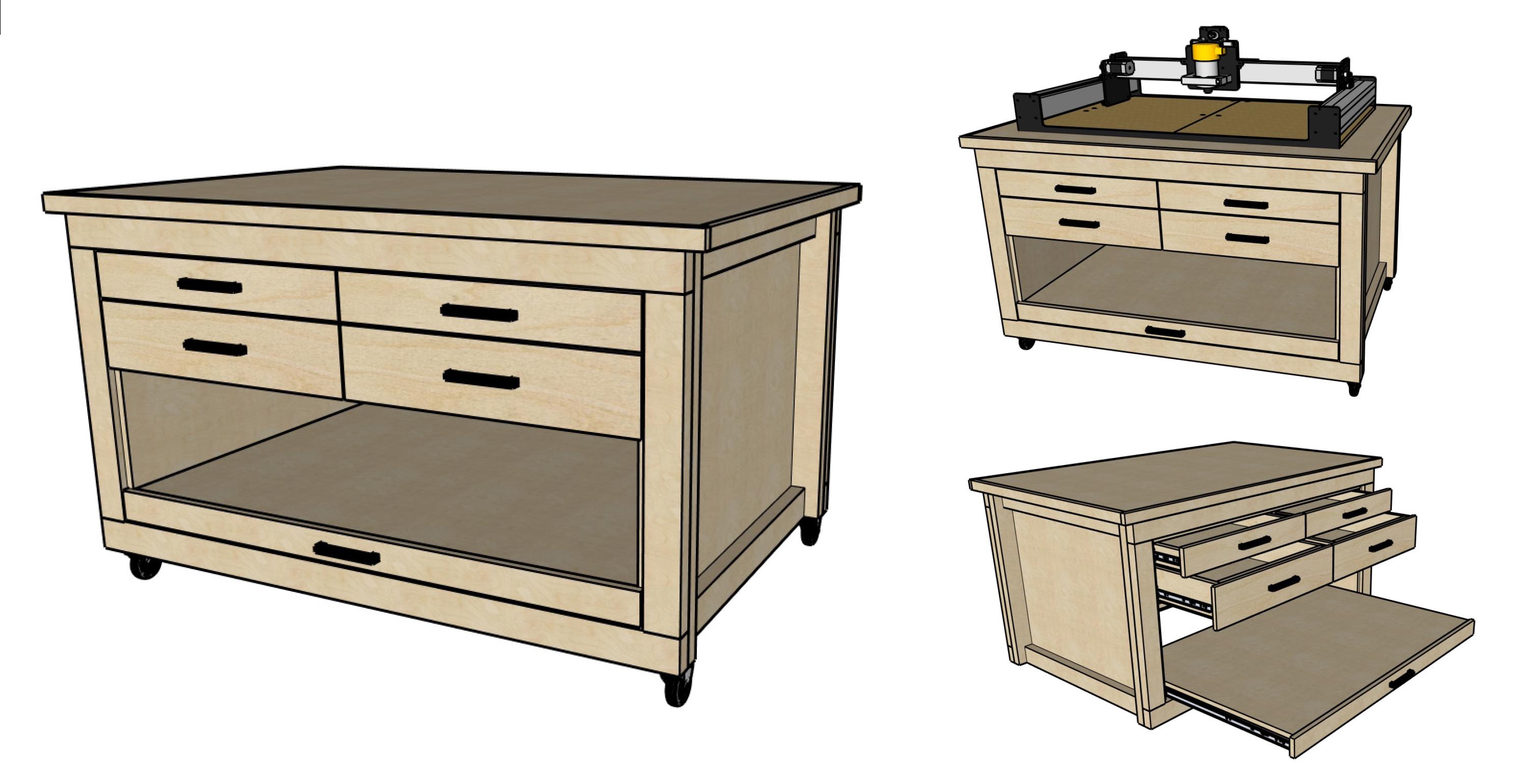 CNC Table (digital Build Plans) - Workbench / Woodworking / Shapeoko ...