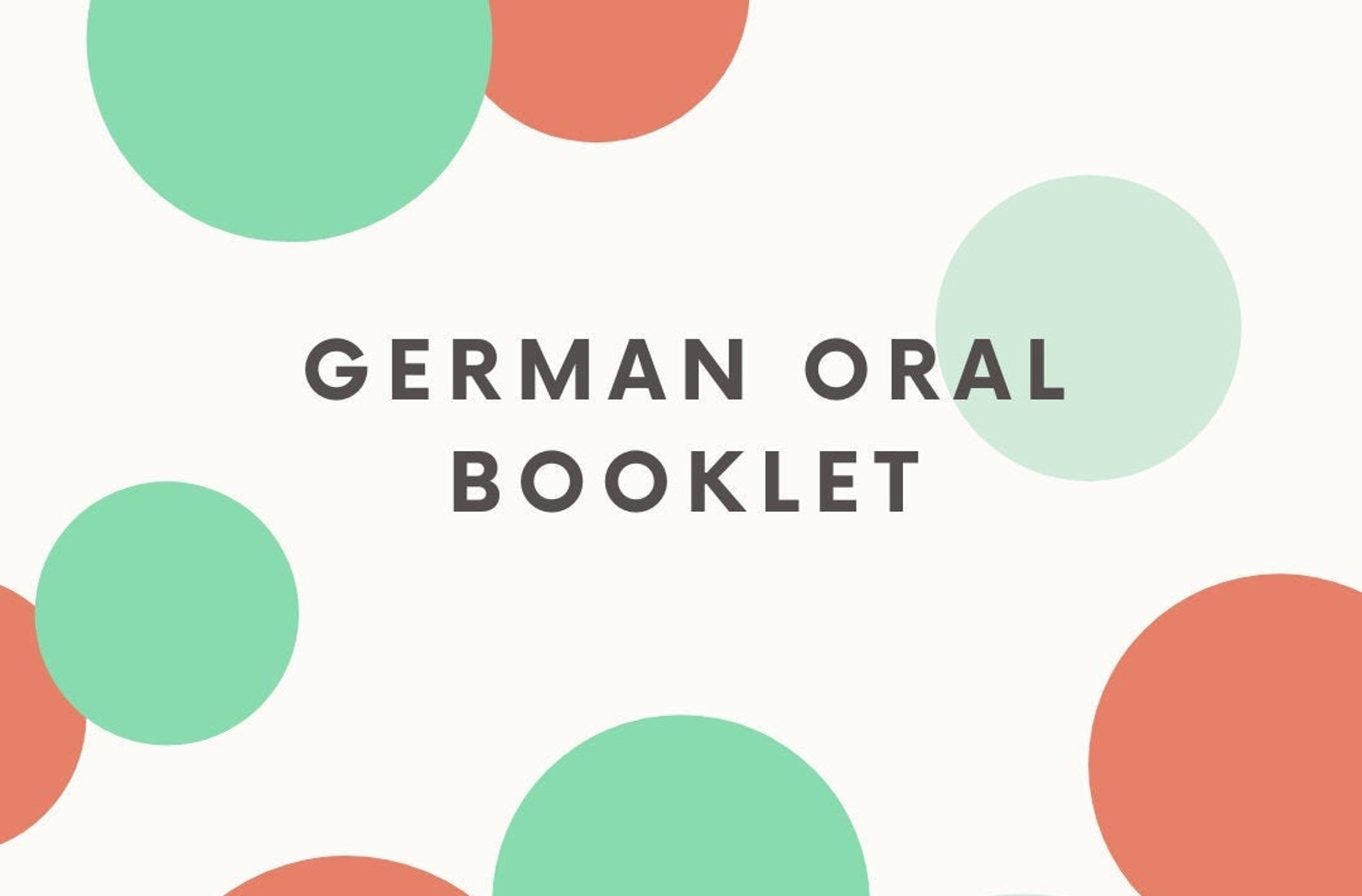 Leaving Cert German Oral Notes - Etsy Ireland