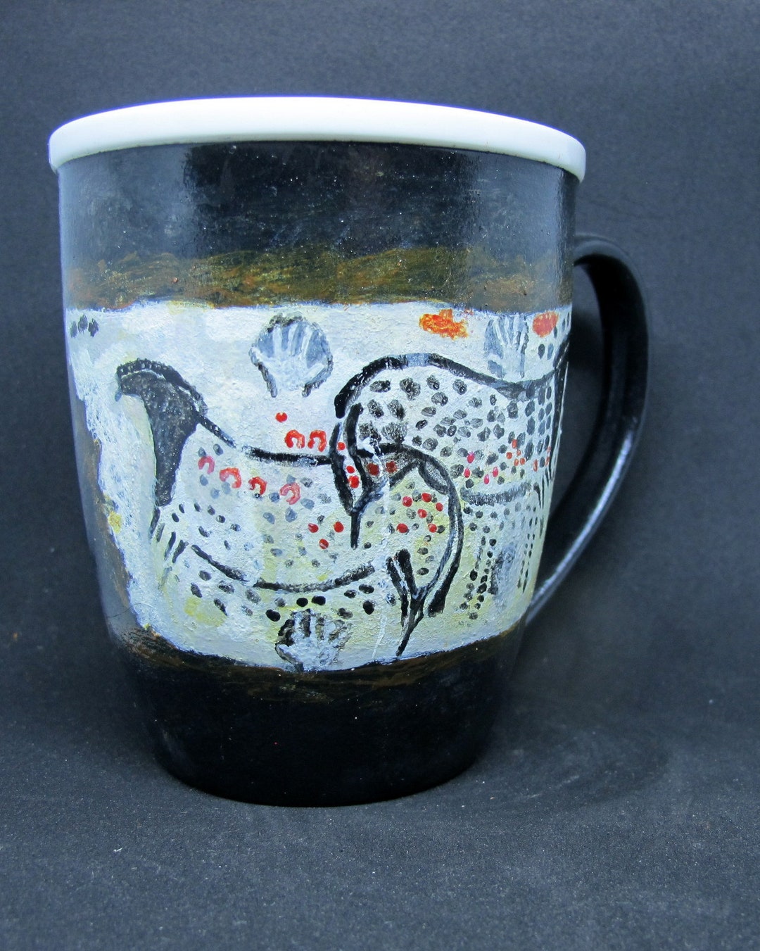 4a. Mug With Edge, Mugs, Mughand Painted Uniques Artist's Cup Cave ...