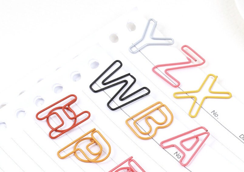 Alphabet Letter Paper Clips Clip Cute PAPERCLIPS RANDOM COLOUR | Etsy