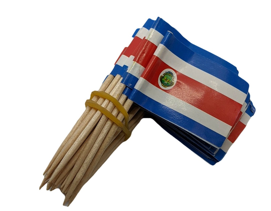 Costa Rica Toothpicks MINI 50 Pieces Flags Paper Sticks Party - Etsy