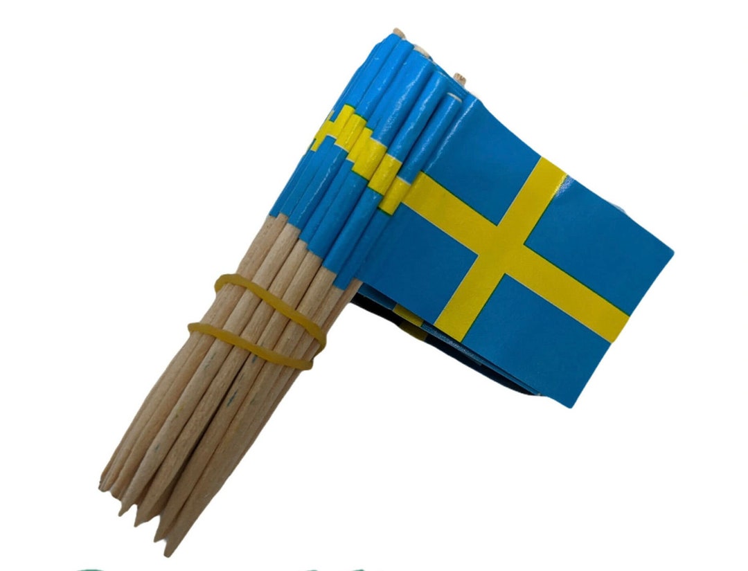 Sweden Toothpicks MINI 50 Pieces Flags Paper Sticks Party Cocktail ...