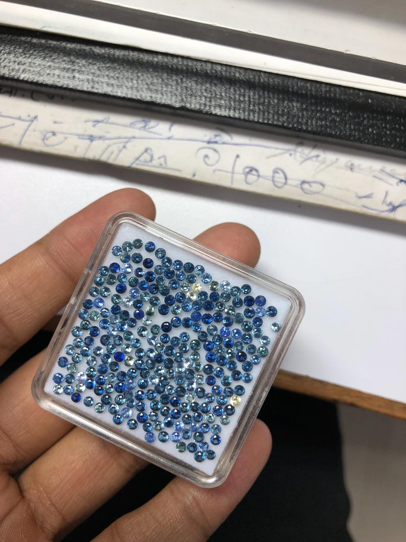 Wonderful Natural Blue Sapphire Round Cut Gemstone 248 Pieces Lot Nice ...
