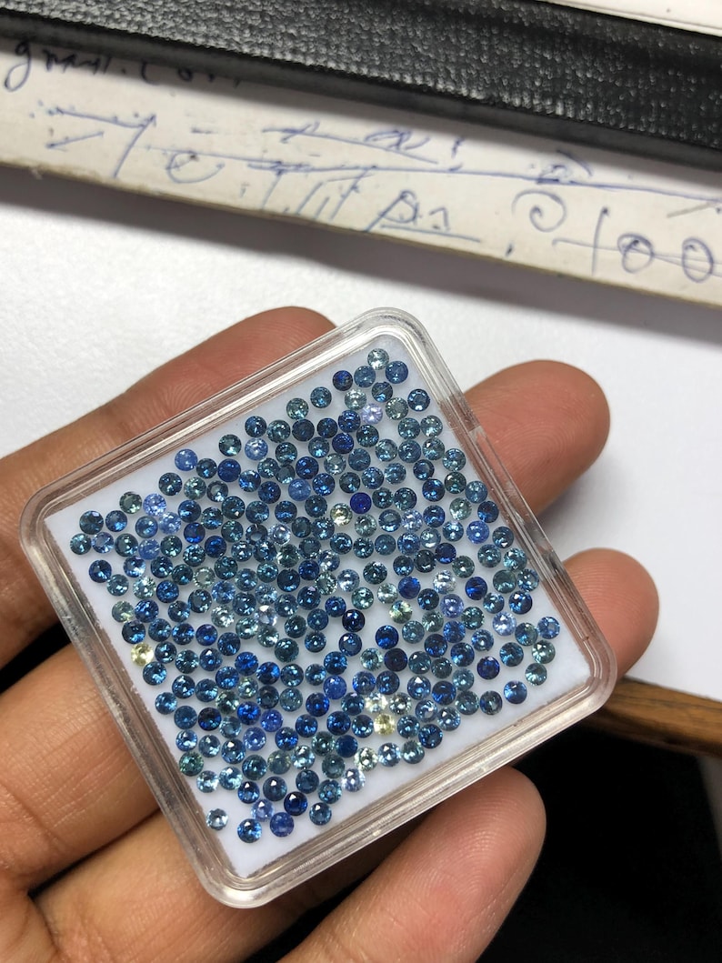Wonderful Natural Blue Sapphire Round Cut Gemstone 248 Pieces Lot Nice ...