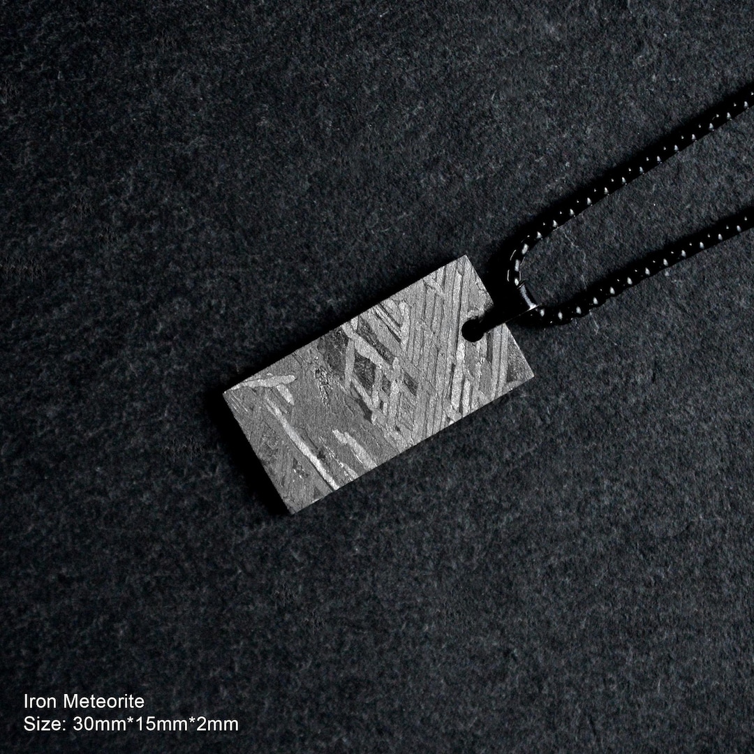 Iron Meteorite Pendant,widmanstätten Pattern,30x15x2mm,cosmic Jewelry ...