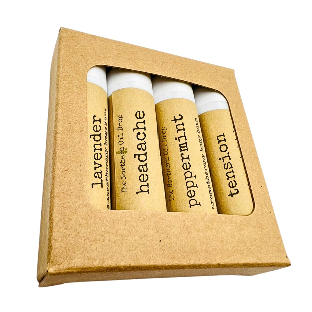 Headache Aromatherapy Balm Set With Essential Oils Mini Body Balm ...