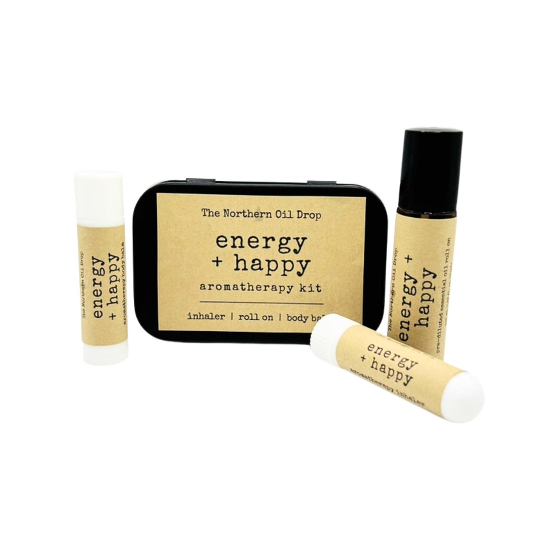 Energy and Happy Aromatherapy Kit With Essential Oil Roller, Inhaler ...