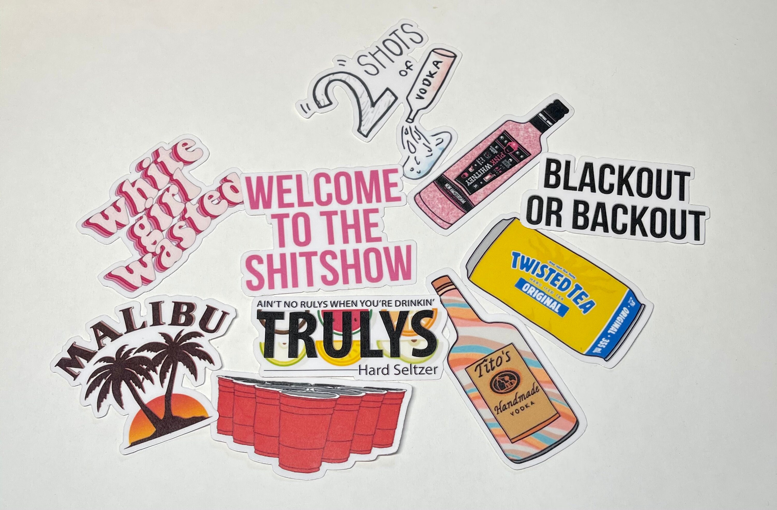 Alcohol Sticker Pack/ Drinking Stickers | Etsy