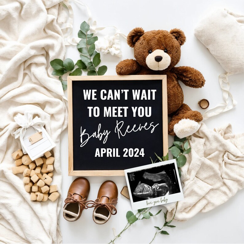 3 Sizes Pregnancy Announcement Digital, Story Baby Announcement ...