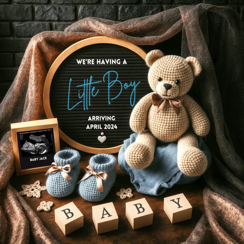 Having a Little Boy, Letter Board Pregnancy Announcement Template ...