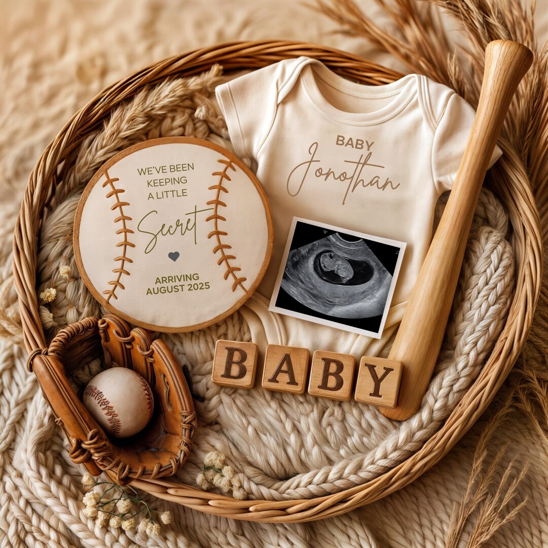 Baseball Pregnancy Announcement, Father's Day Sports Reveal (digital ...
