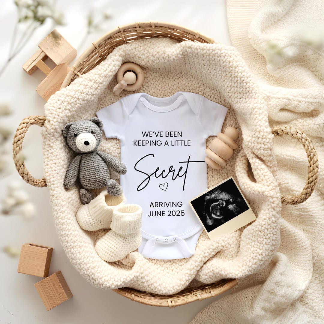 Little Secret, Digital Pregnancy Announcement, Gender Neutral Baby ...