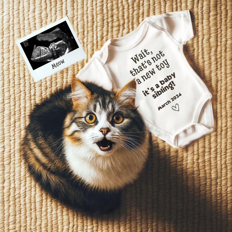 Surprised Cat Baby Announcement Template, Canva Design, Social Media ...