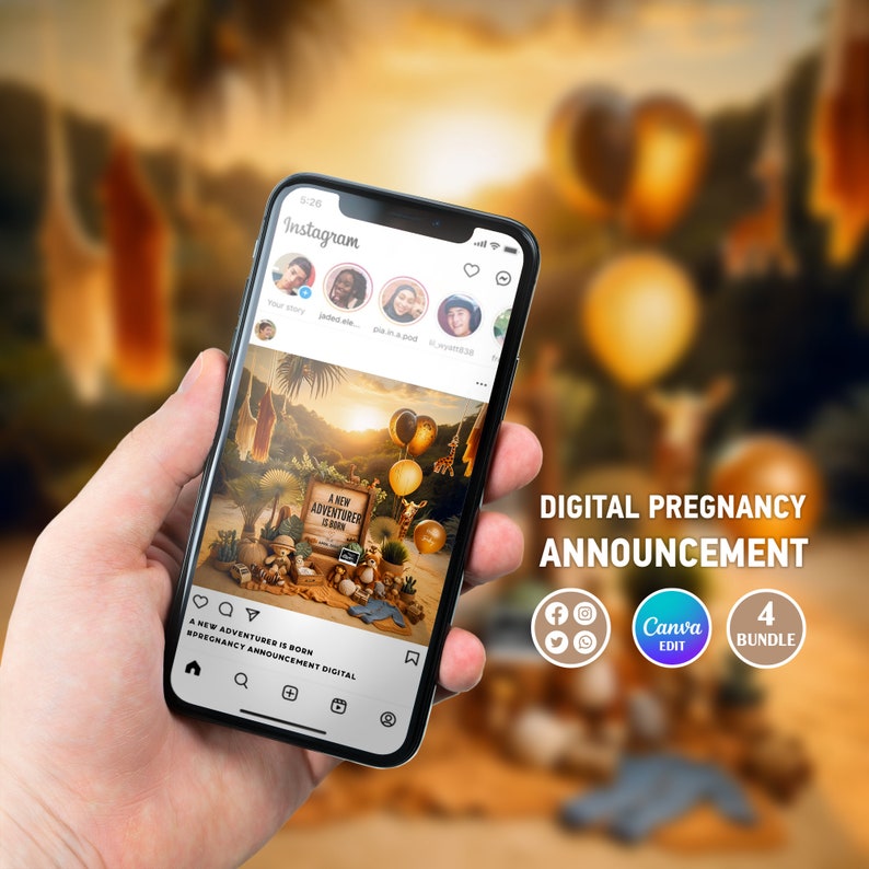 A New Adventurer is Born, Safari Baby Announcement Templates Jungle ...