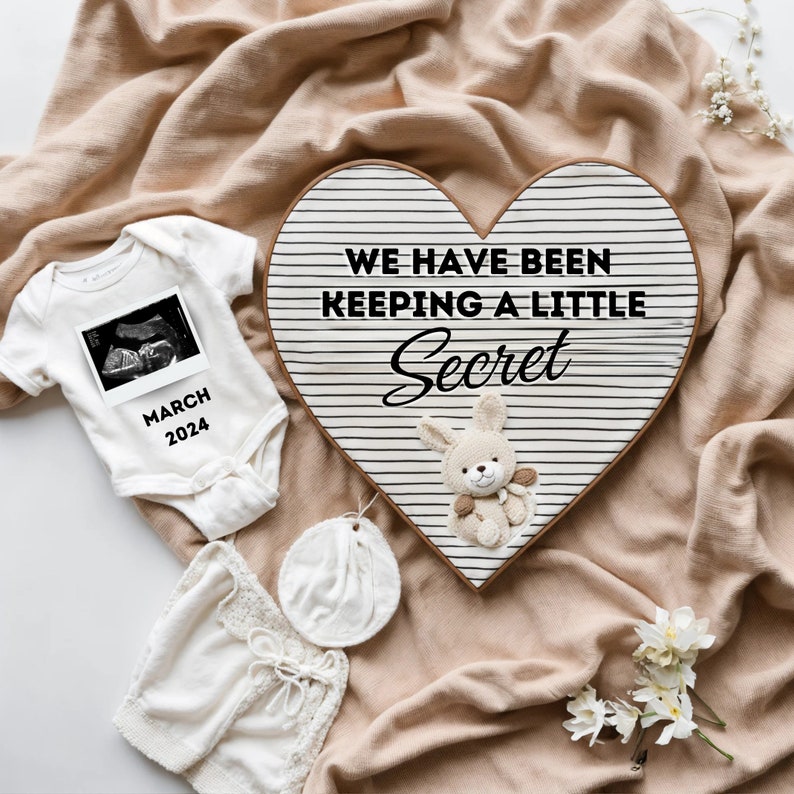 Charming 10-pack Pregnancy Announcement Canva Templates 'little Secret ...