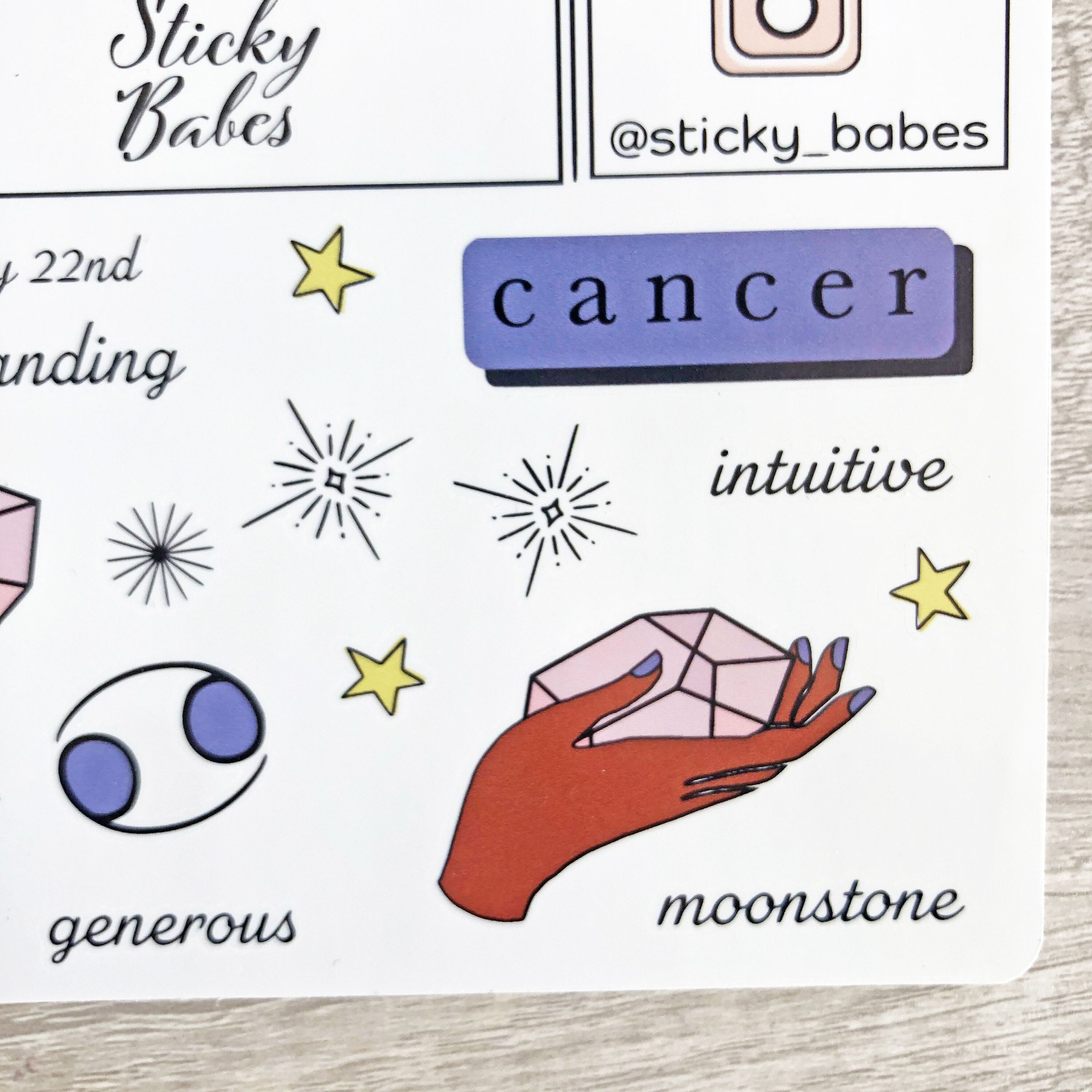 Cancer Zodiac Sticker, Journal Sticker, Cancer Birthday, Vinyl Sticker ...