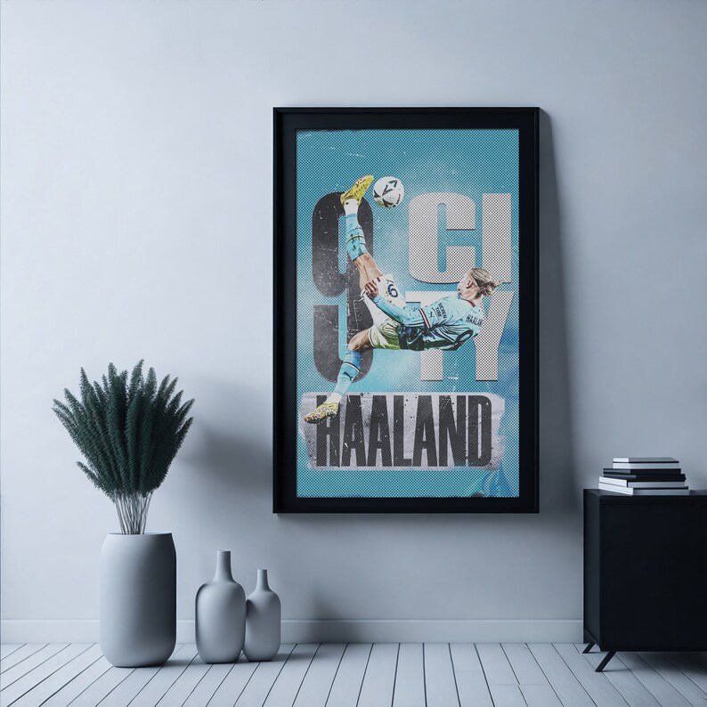 Erling Haaland Poster, Manchester City Poster, Football Download Poster ...