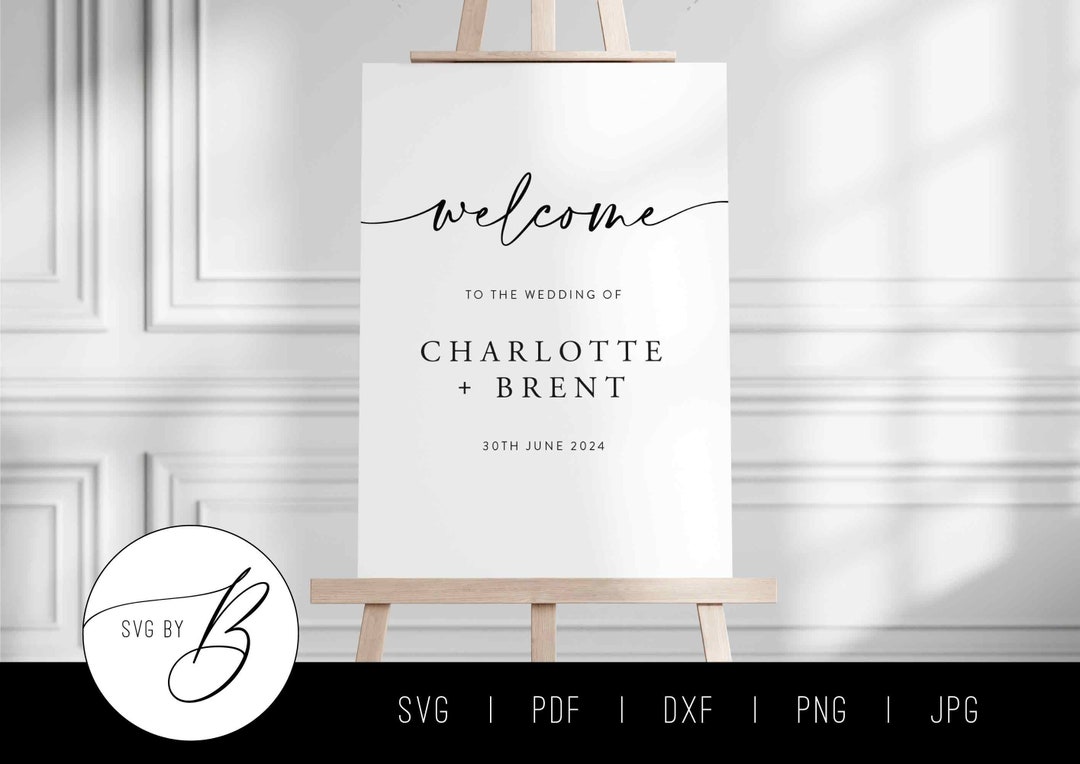 Personalized Welcome Sign SVG + Printable | Custom Names + Date | Svg ...
