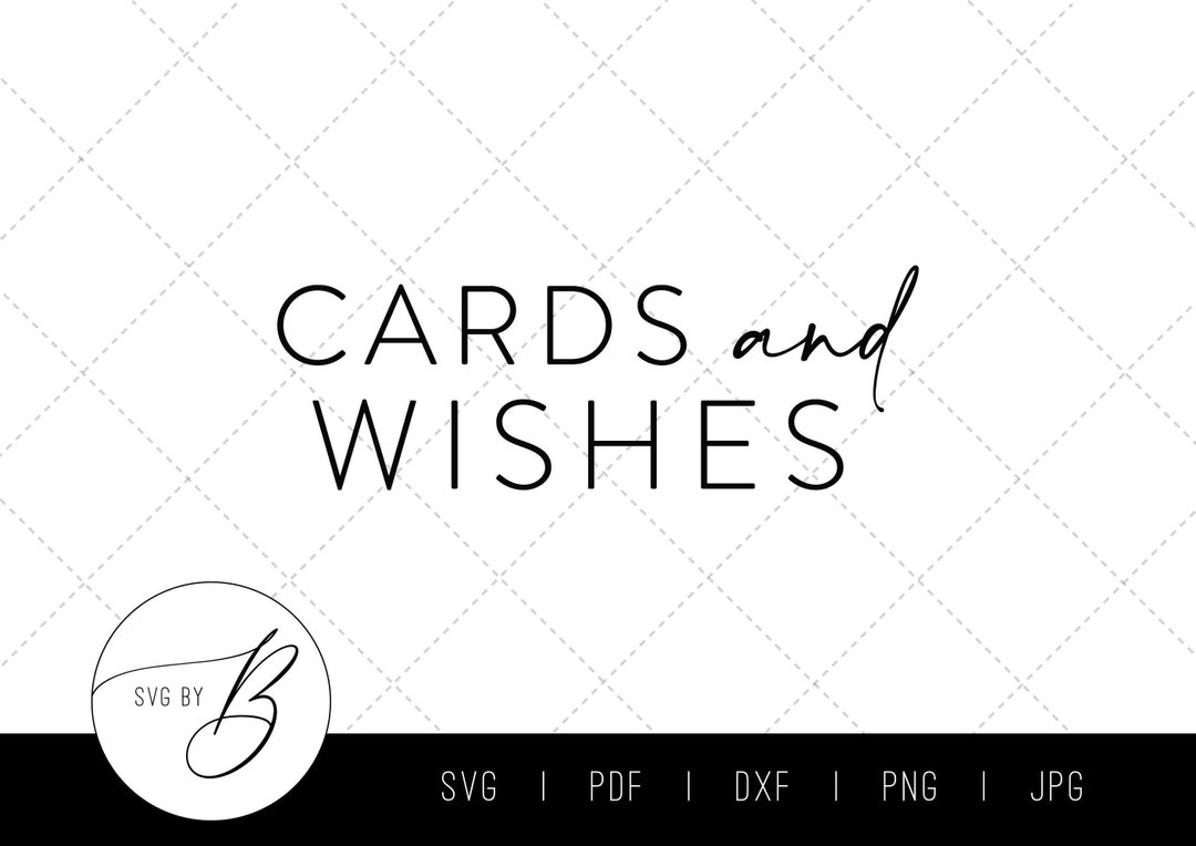 Script Cards and Wishes SVG | Wedding Sign, Wishing Well, Stationery ...