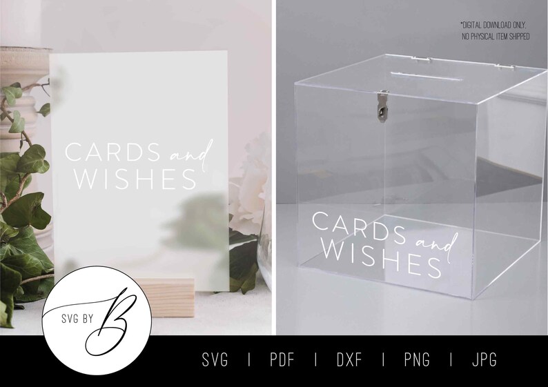 Script Cards and Wishes SVG Wedding Sign Wishing Well - Etsy