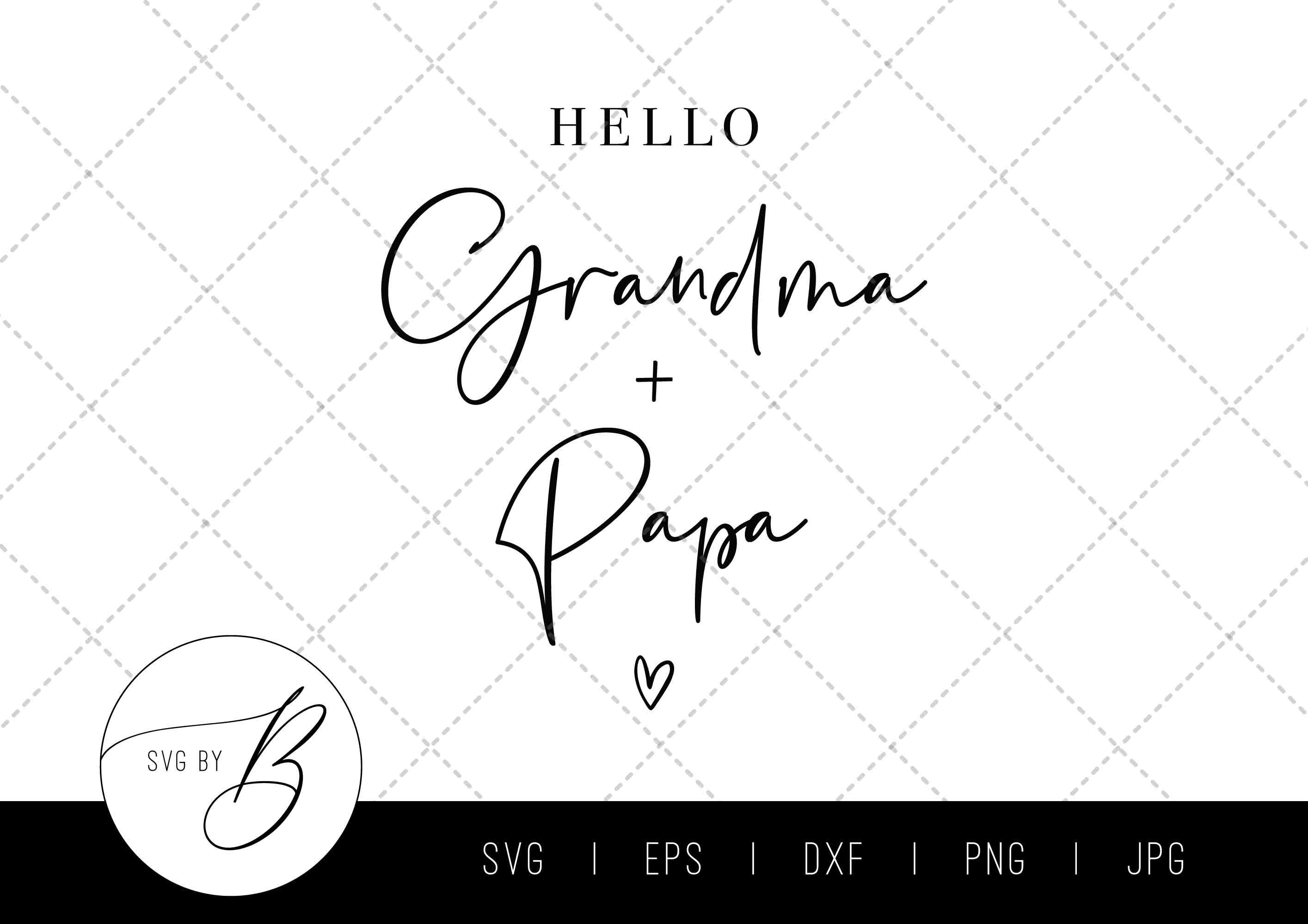 Hello Grandma and Papa SVG Pregnancy Announcement SVG Svg | Etsy