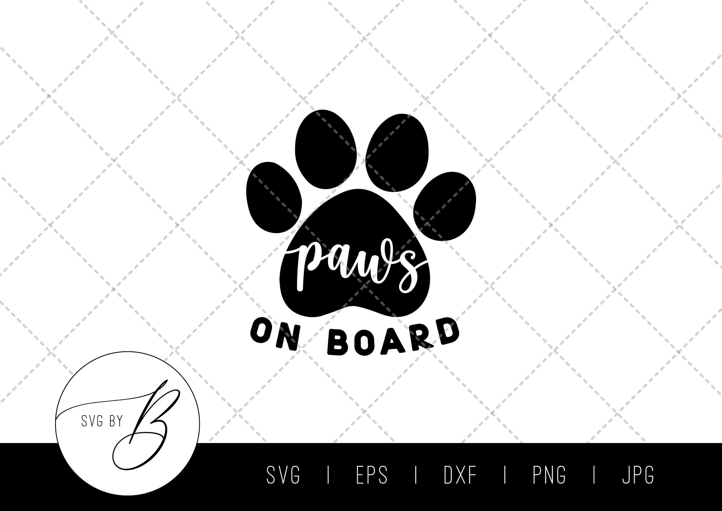 Paw Print Paws on Board SVG Dog Pets Car Decal Download SVG - Etsy