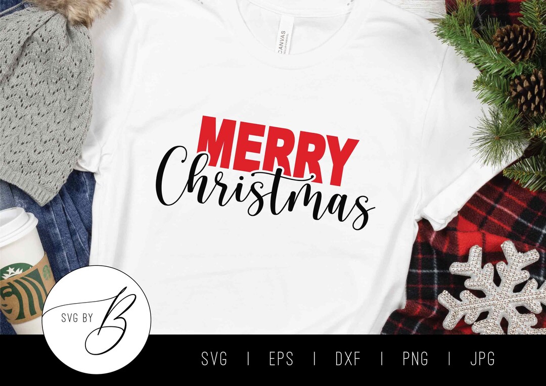 Merry Christmas SVG File Christmas Script SVG Svg, Eps, Dxf, Png, Jpg ...