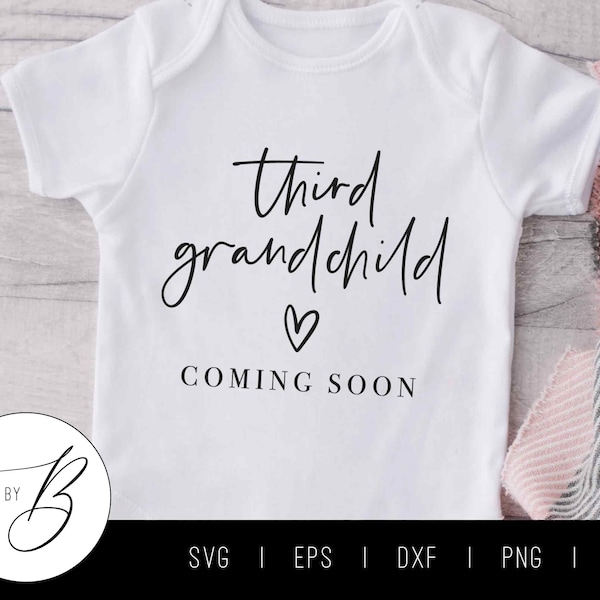 First Grandchild Coming Soon Svg - Etsy